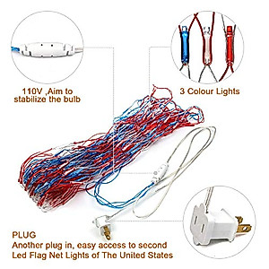 420 LED American Advanced Flag String Lights, Waterproof Led Flag Net Light of The United States for Yard,Garden Decoration, Festival, Holiday, Party Decoration,Christmas Decorations (Plug in Power)