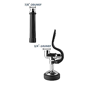 Pre Rinse Sprayer Commercial Sink Sprayer Head,1.42GPM Spray Valve Dish Sprayer Nozzle with Ergonomic Handle, Commercial Faucet Parts for Commercial Kitchen Faucet,Chrome Finished（Black）