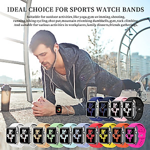 Upgrade Bands Compatible with Apple Watch Band 38mm 40mm 41mm for Women Men-Soft Silicone Replacement Sport Watch Strap for iWatch SE Series 7 6 5 4 3 2 1-Smartwatch Band