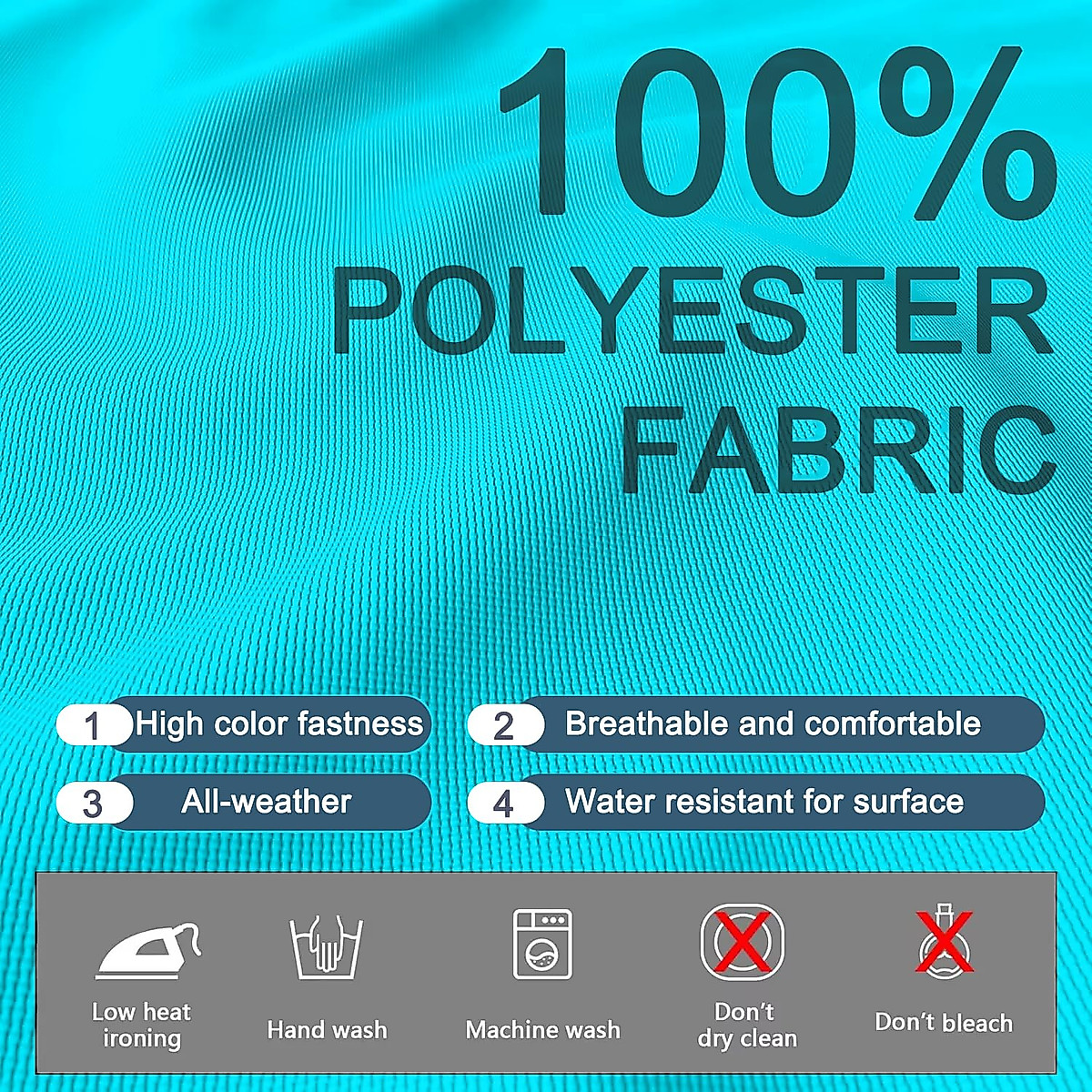 ClawsCover 17Pack Outdoor Seat and Back Cushions Replacement Covers Fit for 8 Pieces 7-Seater Wicker Rattan Patio Furniture Conversation Set Sectional Couch,Turquoise-Include Cover Only