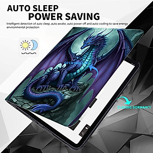 Rossy Case for Samsung Galaxy Tab A8 Case 10.5 inch 2022 Slim Lightweight PU Leather Adjustable Smart Stand Cover with Auto Wake/Sleep for Samsung Tab A8 2022 (SM-X200/X205/X207),Dragon