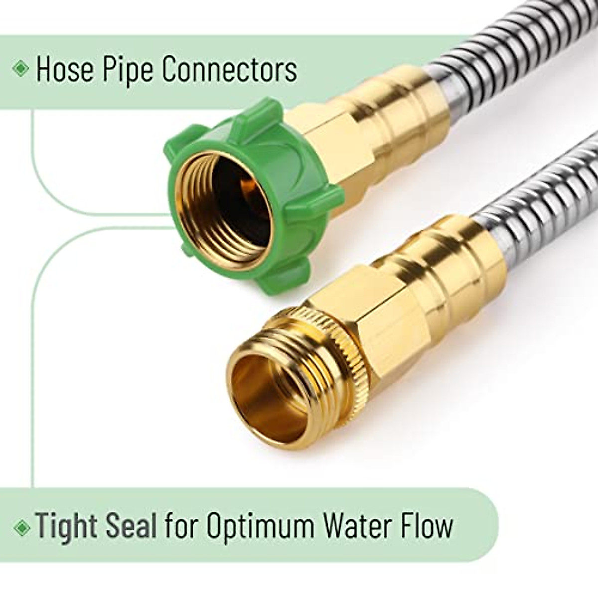 UNCO- Short Garden Hose, 3 Feet, Heavy Duty Stainless Steel Hose, Water Garden Hose, Metal Garden Hose, Outdoor Garden Hose, Non Kink Hose, Durable Garden Hose, Flexible Hose, Lightweight Hose.