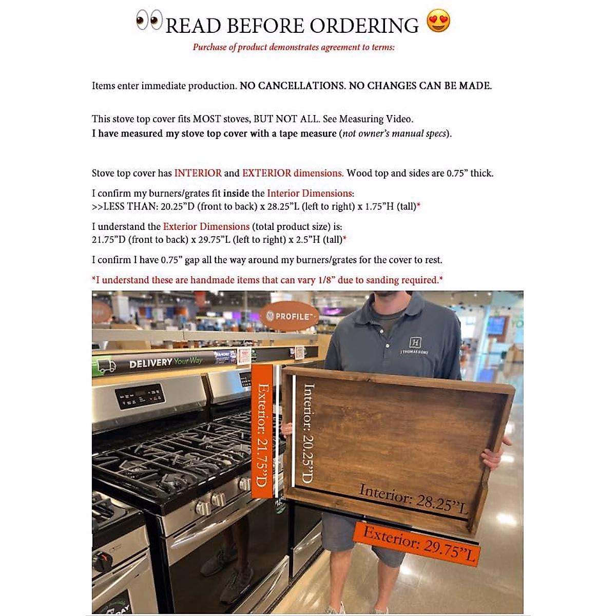 J Thomas Home Alder Wood Stove Top Cover. Engraved Noodle board. Personalized Gift for Wedding, Father's Day, Birthday, Anniversary. Electric Gas Stove Top Cover.