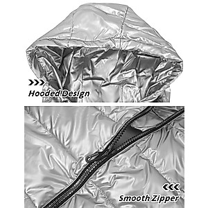 Happy Cherry Packable Puffer Sleeveless Jacket for Kids Waterproof Light Zip Up Vests for Baby Toddler Boys Girls Breathable Metallic Warm Down Coats Outerwear Silver