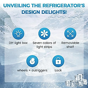 HIPOPLLER Refrigeration Glass 1 Door Upright Display Beverage Cooler Merchandiser with LED Lighting; 10.9 Cubic Ft., Silver