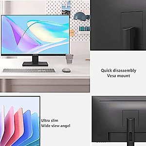 Skyworth 24 inch Monitor Full HD 1920 x 1080p 75Hz IPS Display, 16.7M 8bit 99% sRGB Computer Monitor, HDMI VGA Audioout Displayport, Ultra Slim Monitor for PC Desktop, Metal Black, 24B1H