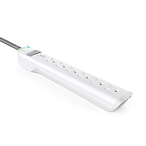 Habitat - 6 Outlet Surge Protector - Tungsten, Slim and Stylish Power Strip Surge Protector Extension Cord and Outlet Extender, Powerful Multi Plug Outlet for The Office, Desk, or Night Stand