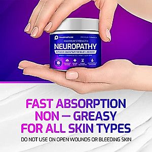 Pharmapulse Neuropathy Nerve Relief Cream – Maximum Strength Cream for Feet, Hands, Legs, Toes Includes Arnica, Vitamin B6, Aloe Vera, MSM - Scientifically Developed for Effective Relief 2oz