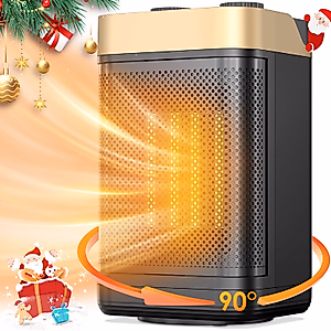 Space Heater, Fast Heat Electric Portable Heater 90°Oscillation, 1500W Small Space Heaters for Indoor Use, Overheat&Tip-Over Protection, Electric Heater Safe Ceramic Heater Fan for Bedroom Office Home