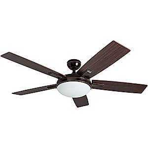 Prominence Home Emporia, 52 Inch Contemporary Indoor LED Ceiling Fan with Light, Remote Control, Dual Mounting Options, Dual Finish Blades, Reversible Motor - 51022-01 (Espresso)