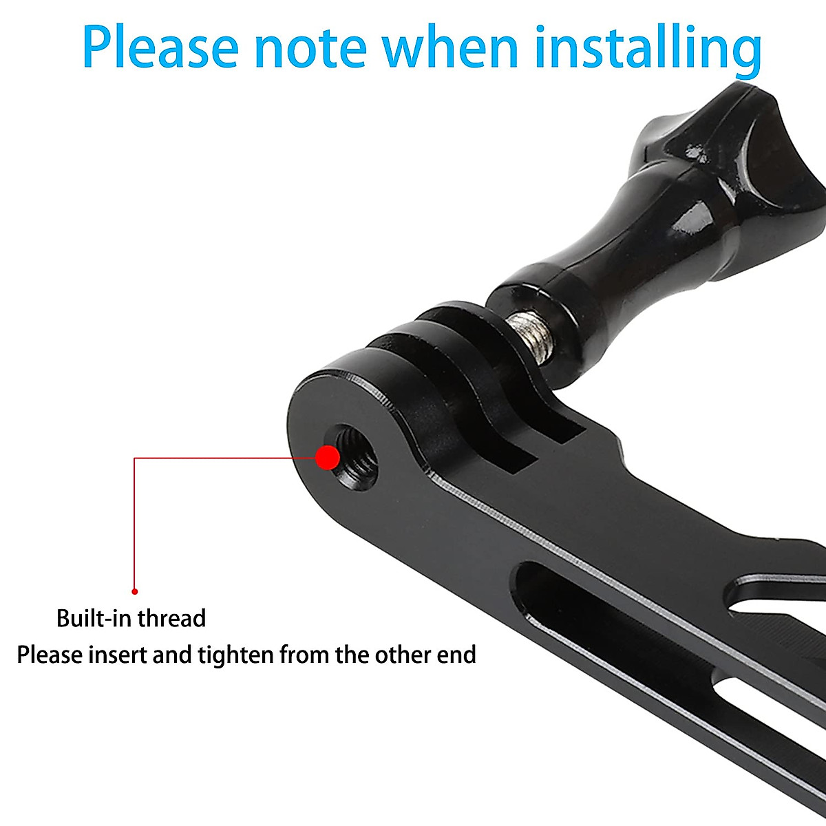 PellKing Black Aluminum Alloy Extension Arm for Insta360 Cameras, 25cm Long