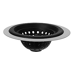 OGGI Silicone & Metal Sink Stopper- Great Kitchen Sink Stopper, Silicone Drain Stopper, Sink Plug, 4.6˝ Diameter Metal Rim, Black