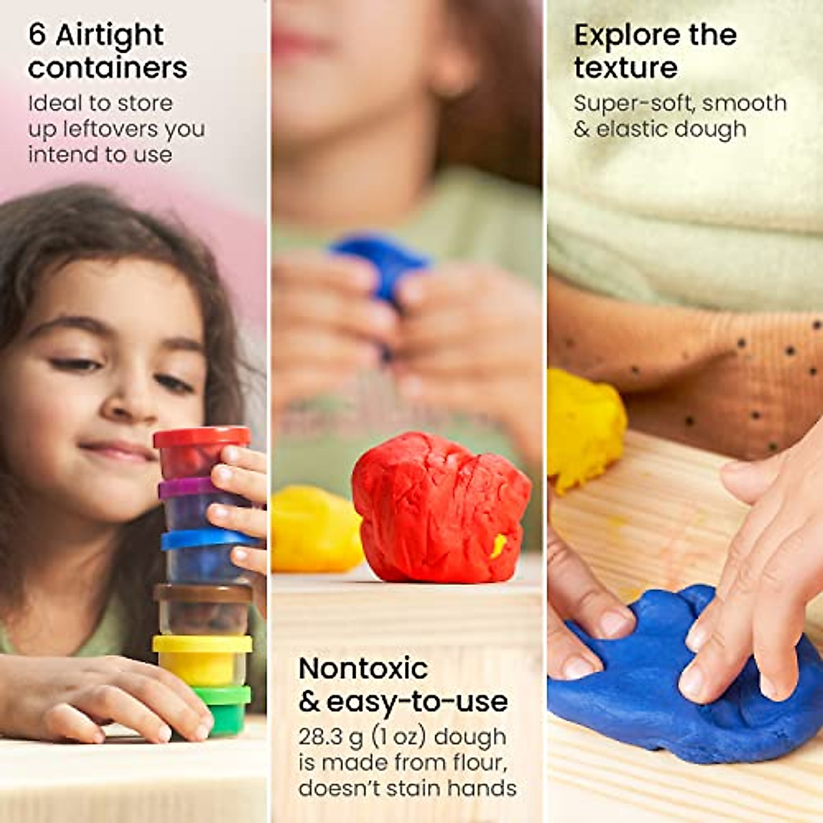 Arteza Kids Play Dough, 6 Transportation Molds, 6 Colors, 1-oz Tubs, Soft, Art Supplies for Kids Crafts, Birthday Gifts for Boys and Girls