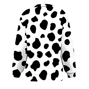 Fashion Women Casual Print Lapel Neck Long Sleeve Loose T-Shirt Blouse Pullover Tops