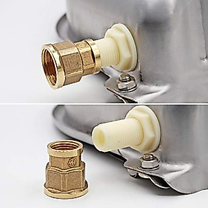 MUDUOBAN Stainless Steel Float Valve Water Bowl with Connector for Cattle Horse Automatic Hog Goat Pet Waterer with Plug