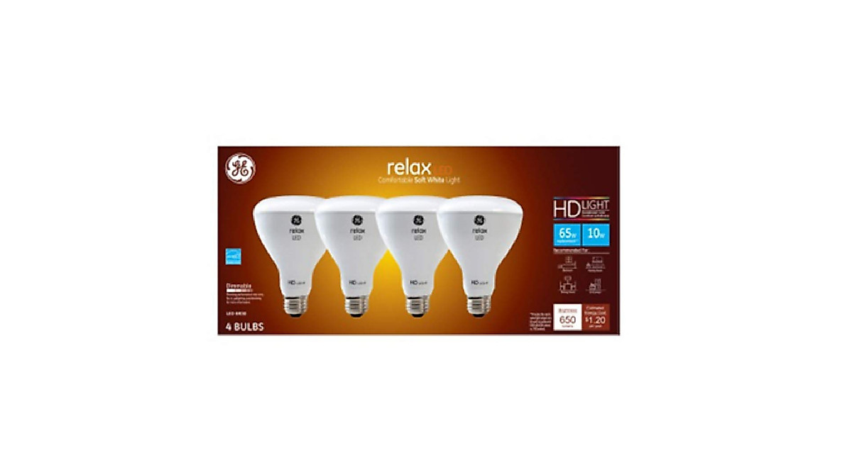 GE Relax LED Floodlight Bulbs 10.5W Dimmable Soft White Pack