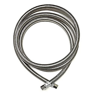 Shark Industrial 6 FT Stainless Steel Braided Ice Maker Hose with 1/4" Comp by 1/4" Comp Connection