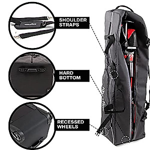 Athletico Ace Wheeled Golf Travel Bag - Heavy Duty Padded Golf Travel Bags with Wheels - Soft-Sided Golf Club Travel Cover Protects Clubs - Waterproof Golf Bag Travel Case - Universal Size