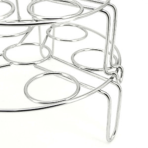 Stainless Steel Egg Steamer Rack for Instant Pot, Pressure Cooker, Boiling Pot. Stackable Steamer Trays 2 Pack Combo for Eggs and Food. Food Stainless Steamer Rack for Pot