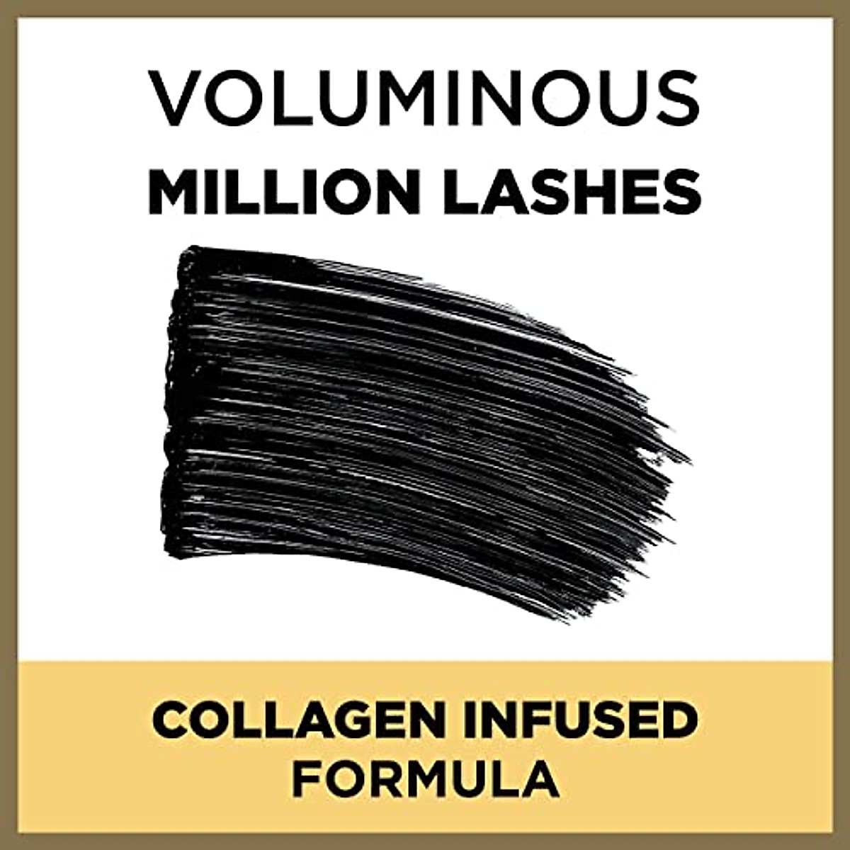 L’Oreal Paris Makeup Voluminous Million Lashes Mascara, Volumizing, Defining, Smudge-Proof, Clump-Free Lengthening, Collagen Infused Eye Makeup, Amplifying Mascara Brush, Blackest Black, O.3 Fl Oz