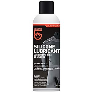 GEAR AID Silicone Lubricant Spray for Neoprene and Rubber Gear, 7 oz, Clear