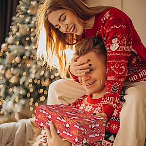 Artsadd Custom Christmas Wrapping Paper Rolls with Name, Personalized Wrapping Paper for Christmas Gifts, Personalized Christmas Wrapping Paper for Merry Christmas