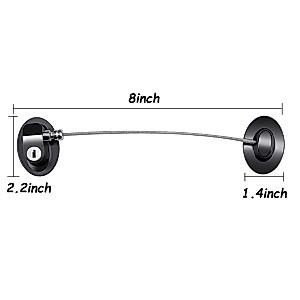 4 Pack Refrigerator Locks with 8 Keys,Child Safety Fridge Lock,Refrigerator Lock Combination,Mini Fridge Lock, File Drawer Lock, Toilet Seat Lock with Strong Adhesive by XccMe (Black)