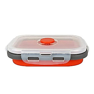 CARTINTS Set of 3 Collapsible Food Storage Containers Collapsible Silicone Bowls, Silicone Lunch Containers with Airtight Lids, Microwave and Freezer Safe, 500ml