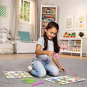 sinceroduct 64 PCS 5D DIY Diamond Painting Stickers Kits for Kids and Adult Beginners, Stick - Shaped Paint Marked with Diamonds by Numbers, More Cute Animals, Dinosaurs, Kids Gift