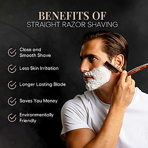 Amazing Naked Armor Straight Razor Kit, Shave-Ready Japanese Steel Blade, Complete Straight Razor Shaving Kit for Men, Straight Razor Beginner Kit, Straight Razors For Men Kit
