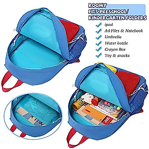 Ryushoyo 13-Inch Kids Backpack for Boys & Girls, Perfect for Daycare and Preschool, Toddler Bags Red Yellow Blue