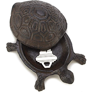 Gifts & Decor Garden Decoration Turtle Cast Iron Key Hider Stone