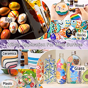 Drawdart 47 Pack Acrylic Paint Set, 36 Colors Art Painting Supplies for Canvas Wood Fabric Ceramic Crafts, Non Toxic & Rich Pigments for Artists & Hobby Painters, 2 fl oz / 60 ml Bottles