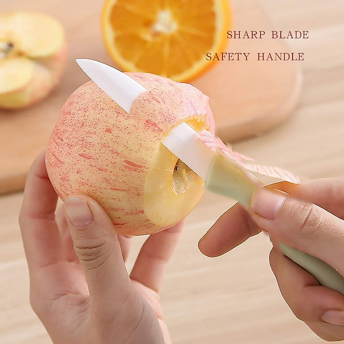 ANTAOCI Household and Outdoor Chef's Knives, 3 Piece 3-inch Ceramic Knife Sets with Protective Sleeves, Vegetarian Knives and Paring Knives