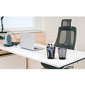 Mesh Pen Holder 4 Pcs for Desk Cute Black Pencil Holder for Desk Accessories and Organizer for Office Home and School Desks - Table Top Cute Desk Accessory