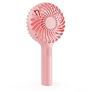HonHey Handheld Fan Portable, Mini Hand Held Fan with USB Rechargeable Battery, 4 Speed Personal Desk Table Fan with Base, 3-10 Hours Operated Small Makeup Eyelash Fan for Women Girls Kids Outdoor
