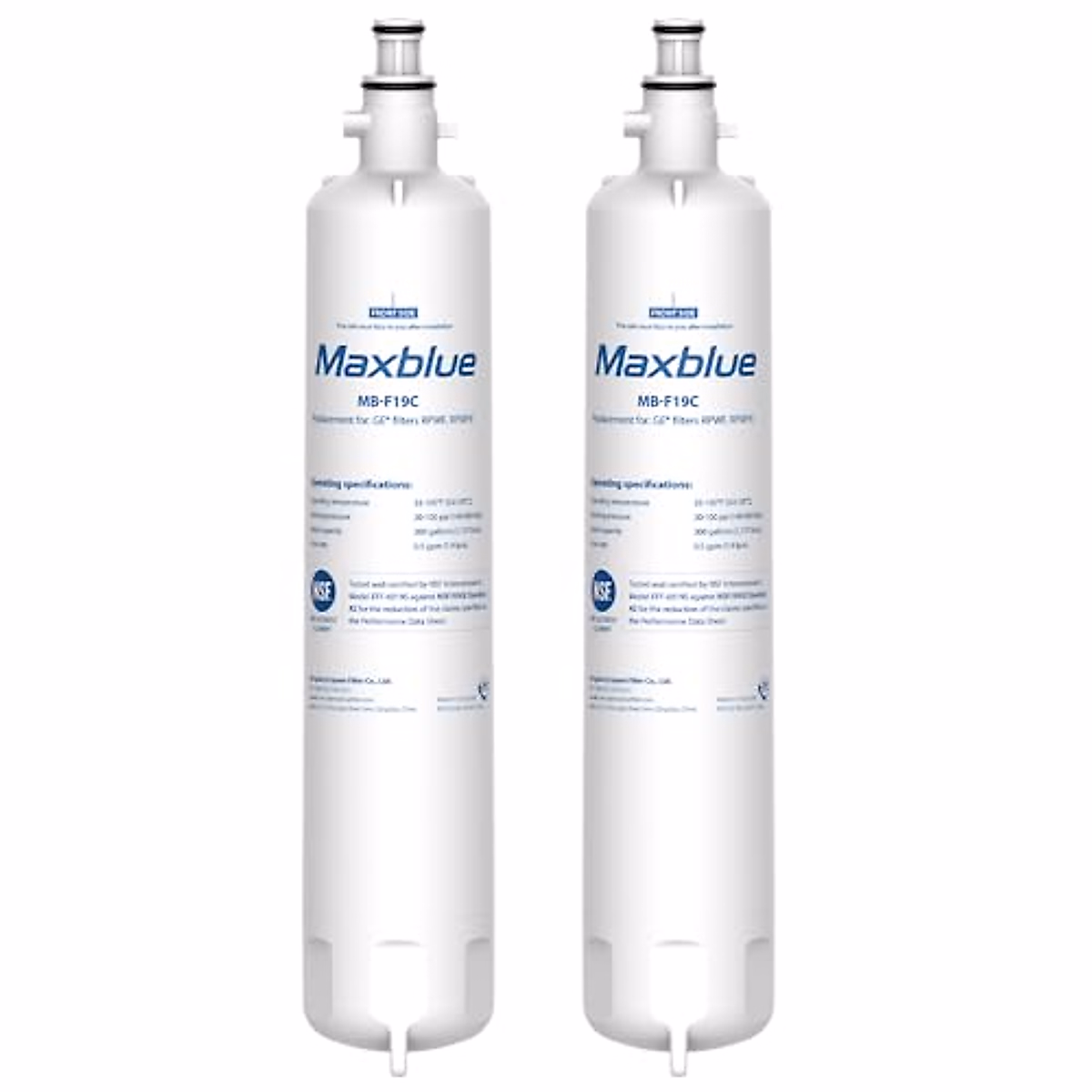 Maxblue Replacement for GE® RPWFE®, RPWF (with CHIP) Refrigerator Water Filter, Compatible with WSG-4, WF277, GFE28GMKES, PFE28KBLTS, GFD28GSLSS, PWE23KSKSS, GYE22HMKES, DFE28JSKSS, 2 Filters