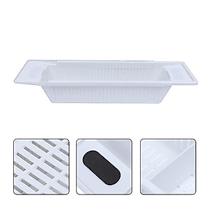 DOITOOL Expandable Bath Shelf Bathtub Caddy Tray Bathtub Holder Non- Slip for Shower Organizer Bathtub Toy Shelf