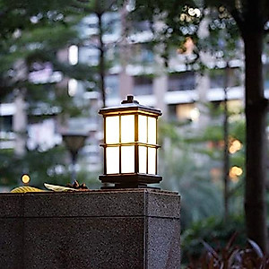 European wall light Simple Chinese Column Lamp Antique Classic Post Light Door Garden Light Waterproof Super Bright Villa Wall Home Door Light E27 Decorative Lighting European Fence Garden Gate Post L
