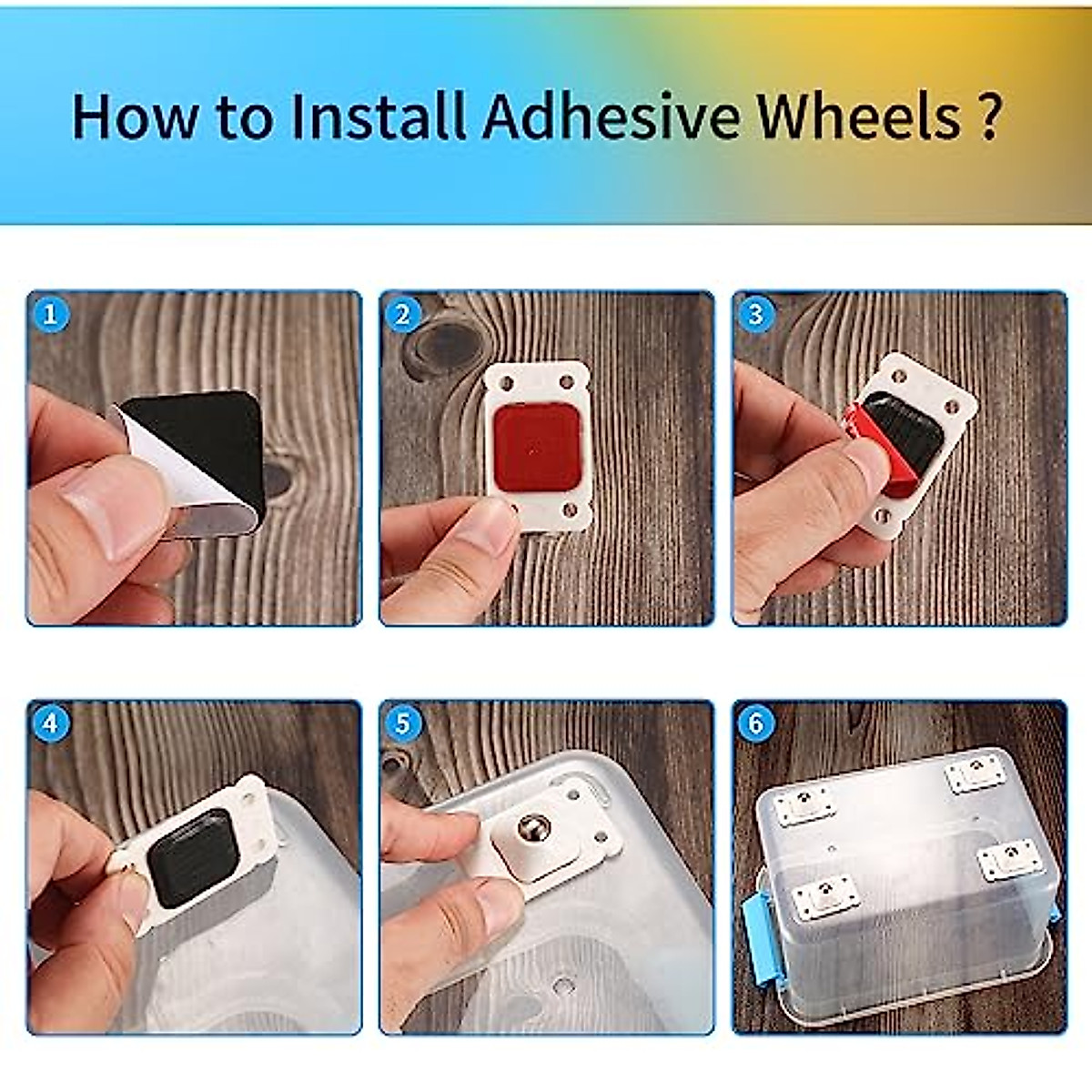 20 Pcs Self Adhesive Caster Wheels, Mini Sticky Swivel Casters Wheels, 360 Degree Rotation Universal Stainless Steel Paste Type Wheel Pulley, for Bins Boxes Small Furniture Trash Can Caster