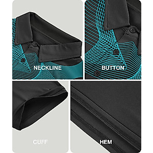 ZITY Golf Polo Shirts for Men Short Sleeve Athletic Tennis T-Shirt Black Blue XL