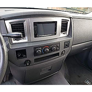 Silver Double Din Dash Kit Compatible with Dodge Ram 2006-2010 Truck Car Stereo Radio Install Kit