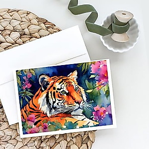 Caroline's Treasures DAC2880GCA7P Bengal Tiger Greeting Cards Pack of 8 Blank Cards with Envelopes Whimsical A7 Size 5x7 Blank Note Cards