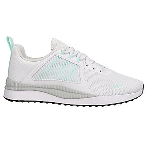 PUMA Womens Pacer Net Cage Lifestyle Running Shoes White 8.5 Medium (B,M)