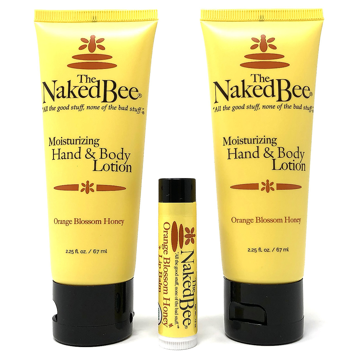 The Naked Bee Orange Blossom Honey Lotion and Lip Balm Set, Hydrating, Moisturizing, and Natural Skin Care Products Cruelty Free
