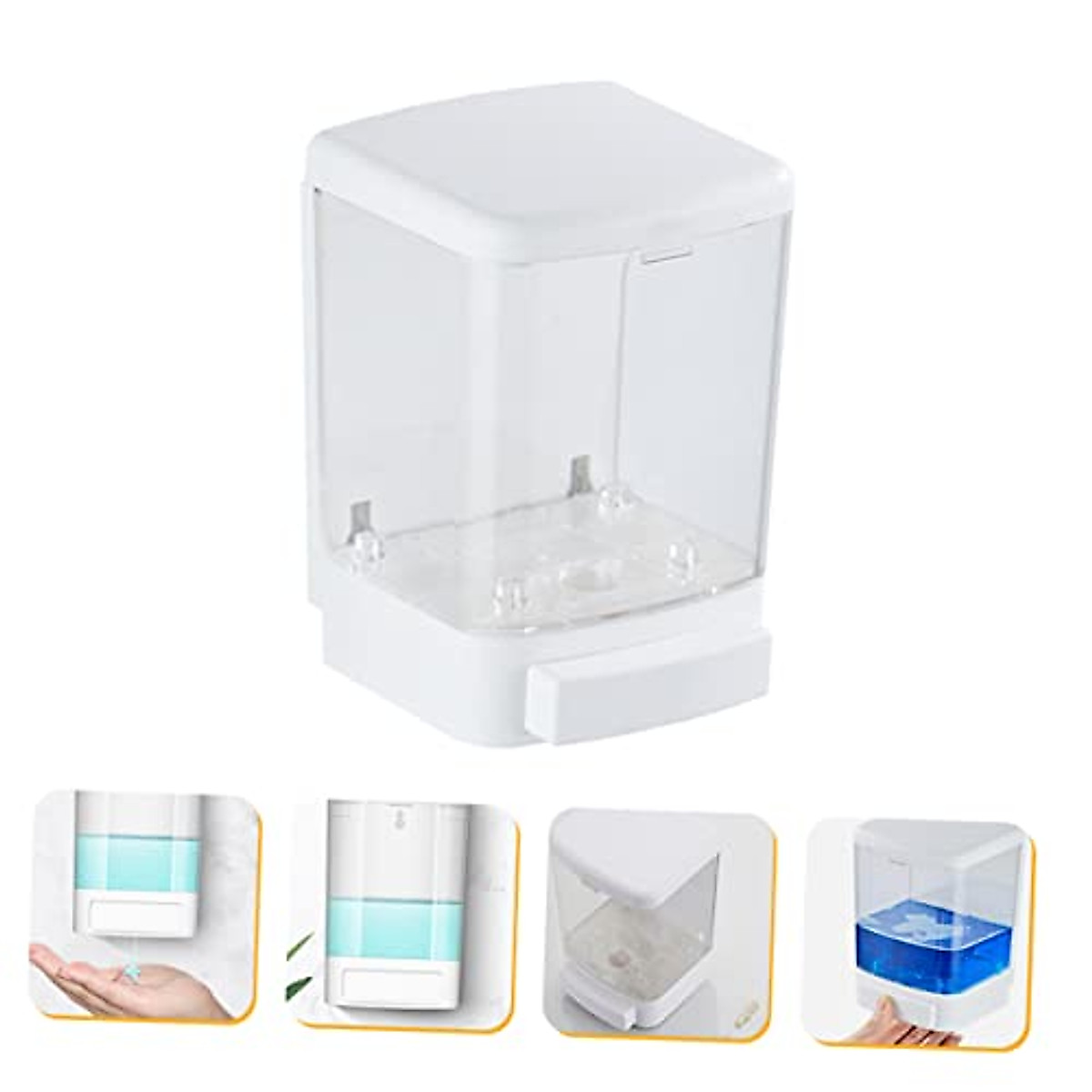 BETOOKY Manual Soap Dispenser Foams Soap Dispenser Push- Style Dispenser Liquid Soap Holder Wall Mounted Hand Wash Wall Holder Hotel Soap Dispenser Handwashing Fluid White Plastic Shampoo
