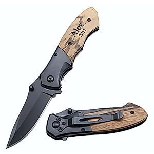 ForeverGiftsusa Personalized Free Engraving - Quality Wood Handle Multi-Purpose Knife