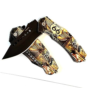 Rout 66 historical freedom tactical pocket folding blade knife GPL160 66