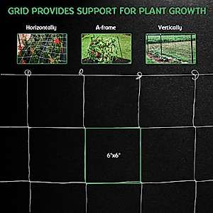 Seedfactor 5 x 30 ft. Plant Trellis Netting, Heavy-Duty Polyester Grow Net, Garden Trellis Netting with Square Mesh for Climbing Plants, Vegetables, Fruits, and Flowers, 1-Pack