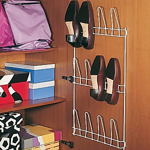 Metaltex Penny - 36611214080 - Wall-Mounted Shoe Rack - 6 Pairs - Metal - White - 40x6x77.5cm